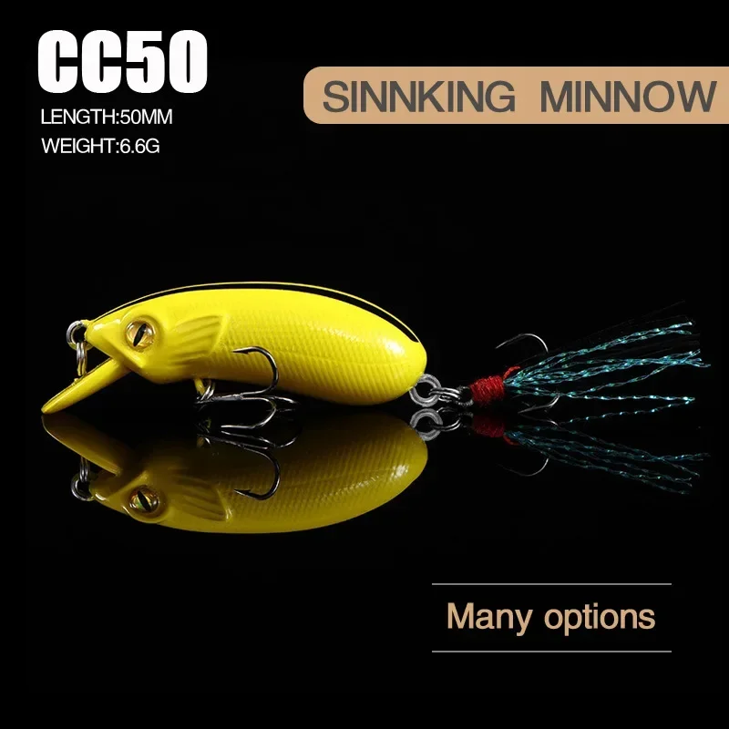 Lurefans-CC50-CC60-Fast-Sinking-Minnow-Fishing-Lure-6-6g-Mute ...