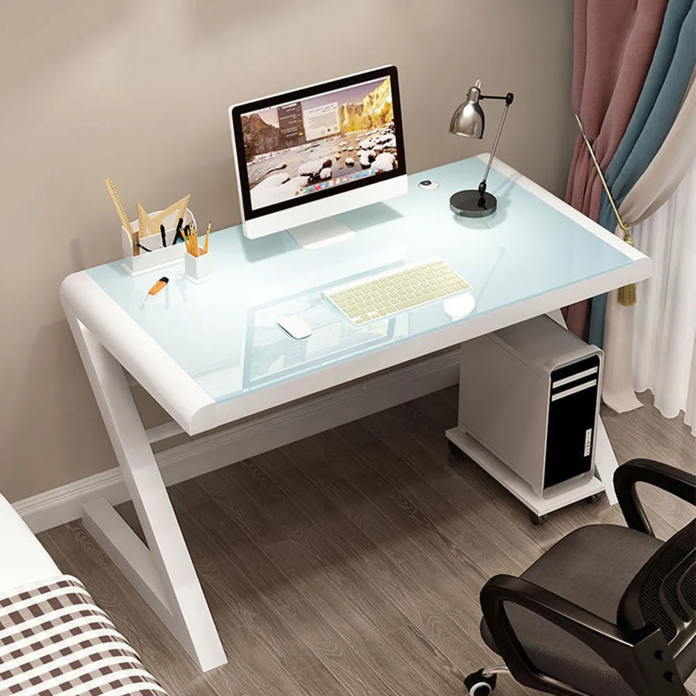 Modern Glass Computer Desk: Simplicity – Assorted Produce