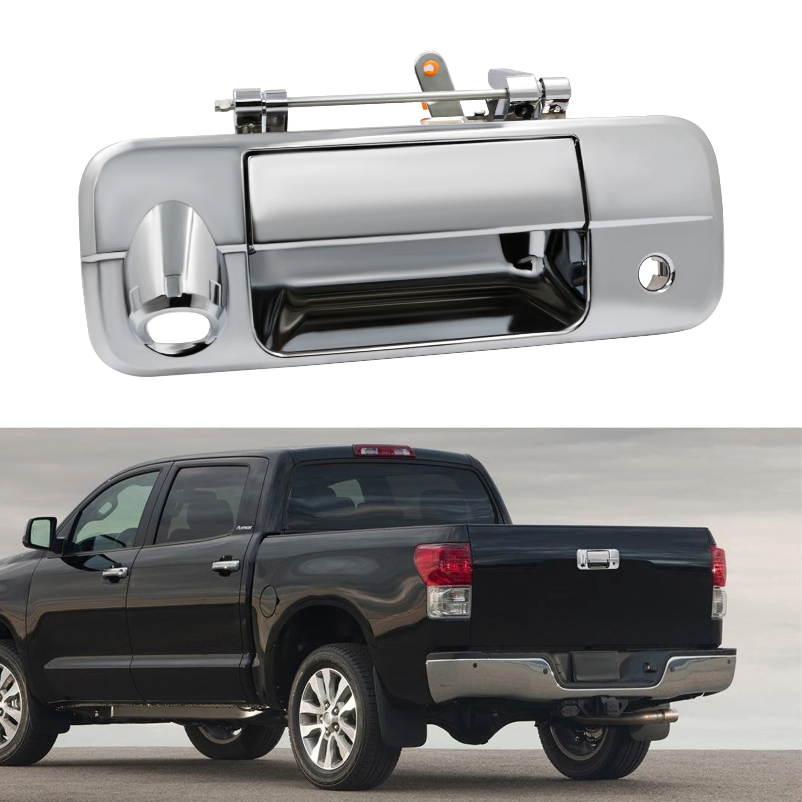 Chrome Tailgate Door Handle w/Rear Camera Hole For Toyota Tundra ...