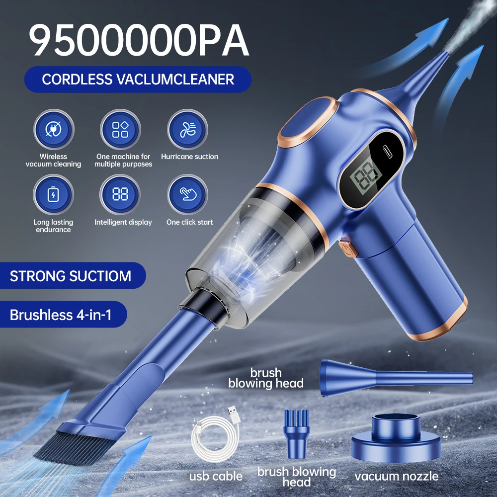 Portable Wireless Car Vacuum Cleaner Suck/blow -2in1 Wireless Vacuum ...