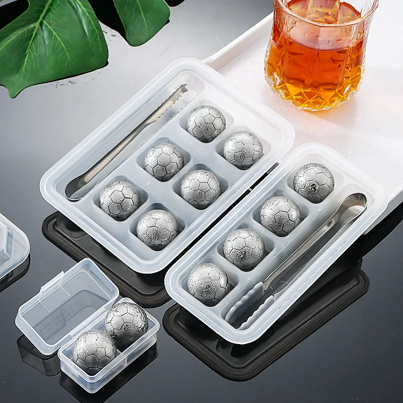 304-Stainless-Steel-Whiskey-Stone-Creative-Football-Ice-Cubes-Cooling ...