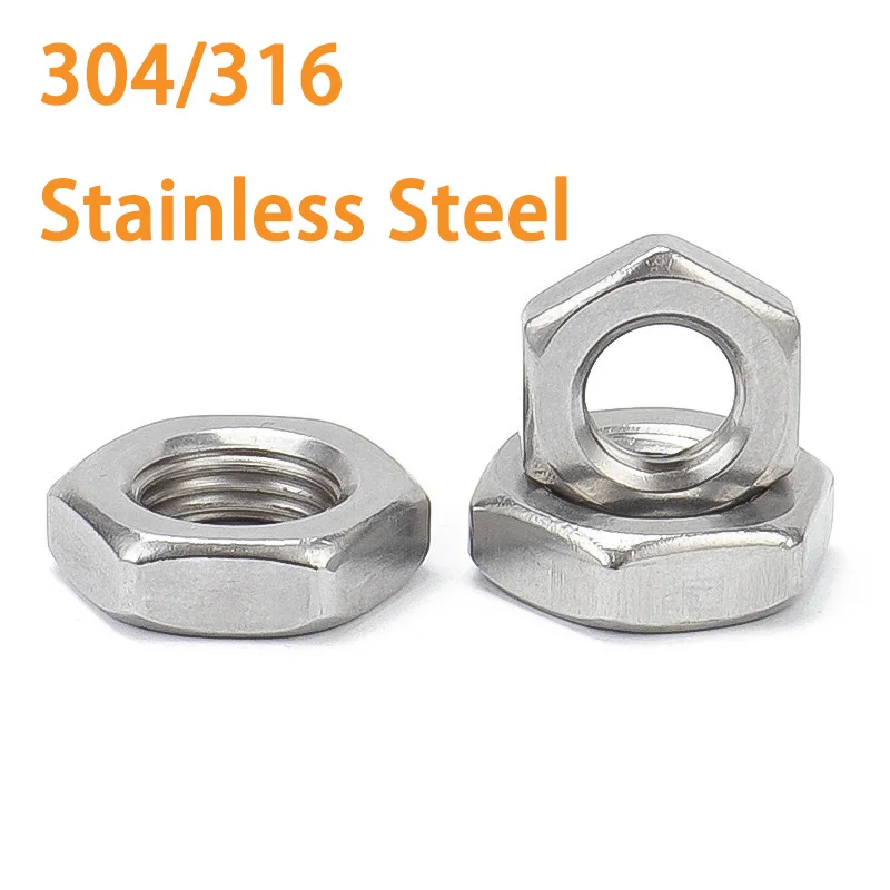 Stainless Steel 304 Nut Jam Nut | Stainless Steel M5 Fastener Nut - 1 ...
