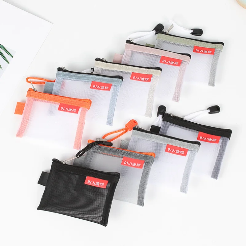 Mini Clear Nylon Mesh Zipper Coin Purse Cute Wallet Portable Credit ...