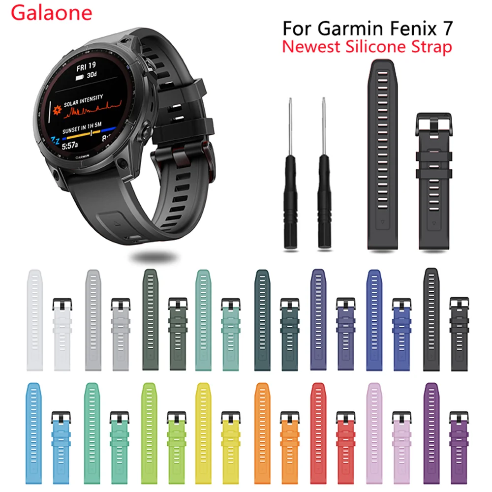 20-22-26mm-Silicone-Strap-For-Garmin-Fenix7-7S-7X-Quick-Release ...