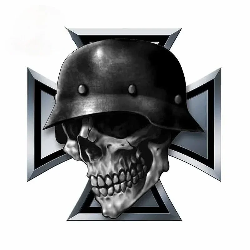 Iron Cross Skull Car Bumper Sticker 10cm New Design Personality Window ...