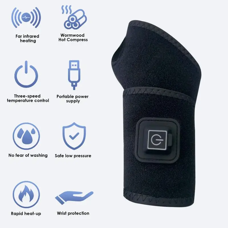USB-Electric-Heating-Wrist-Brace-Warm-Compression-Wrist-Band-3-level ...
