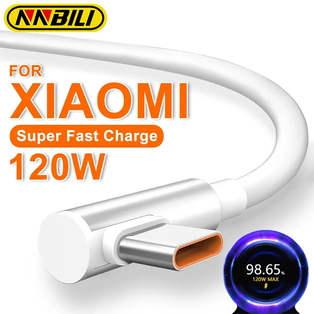 NNBILI 120W USB Type C Cable 90 Degree Elbow Super Fast Charge USB C ...