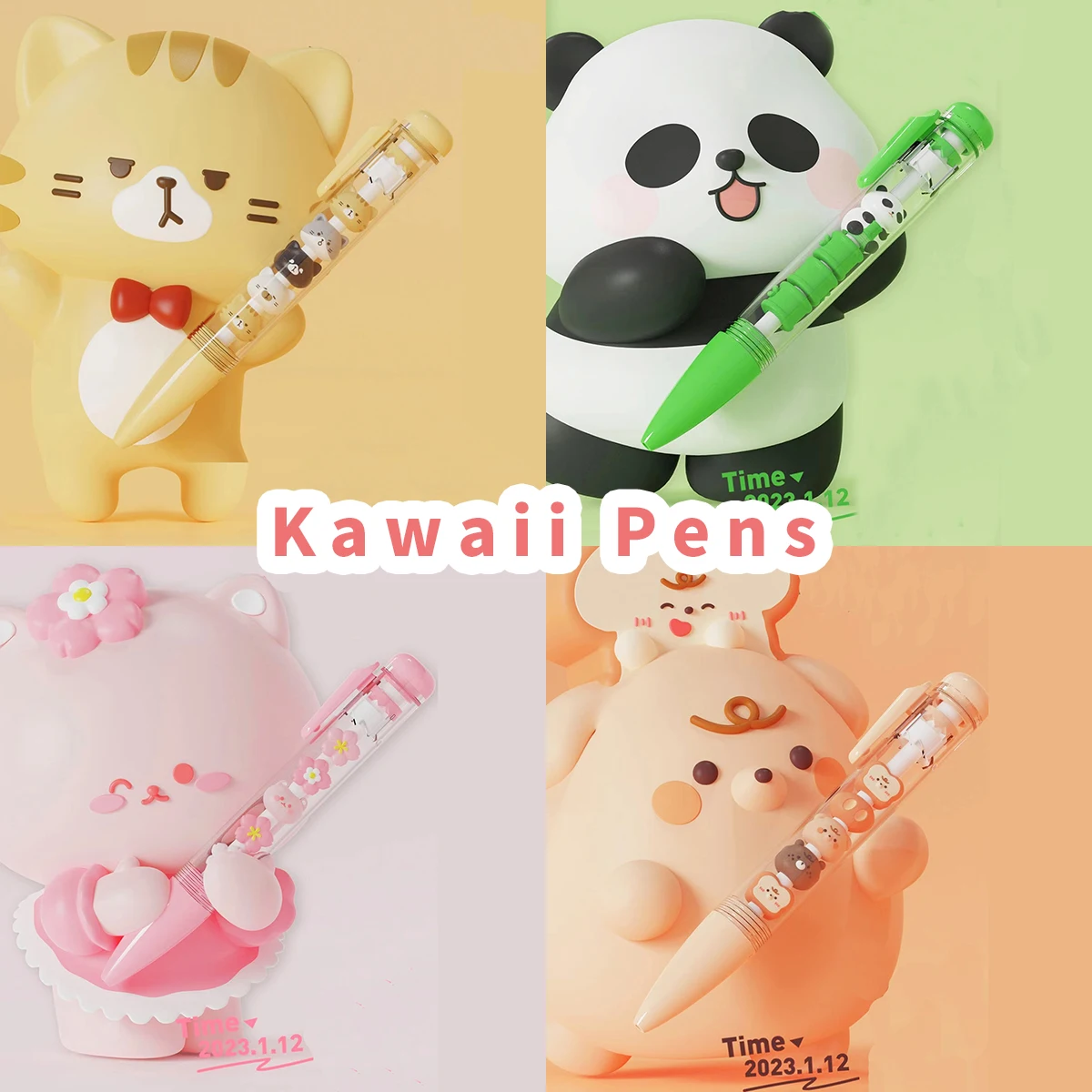 Kawaii-Cartoon-Cat-Black-Ink-Gel-Pen-School-Office-Supplies-cute ...