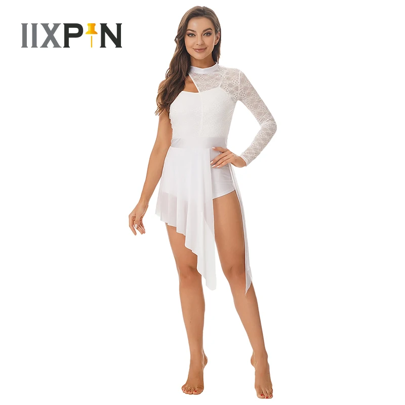 Women-Contemporary-Lyrical-Dance-Dress-Lace-Mesh-Patchwork-Figure ...