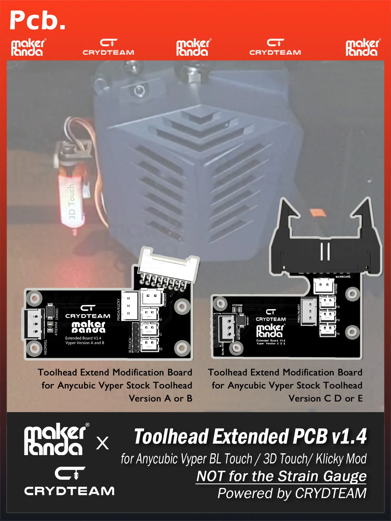 makerPanda Extend Board for Anycubic Vyper Modify to BLTouch NOT for Original Strain Gauge ...