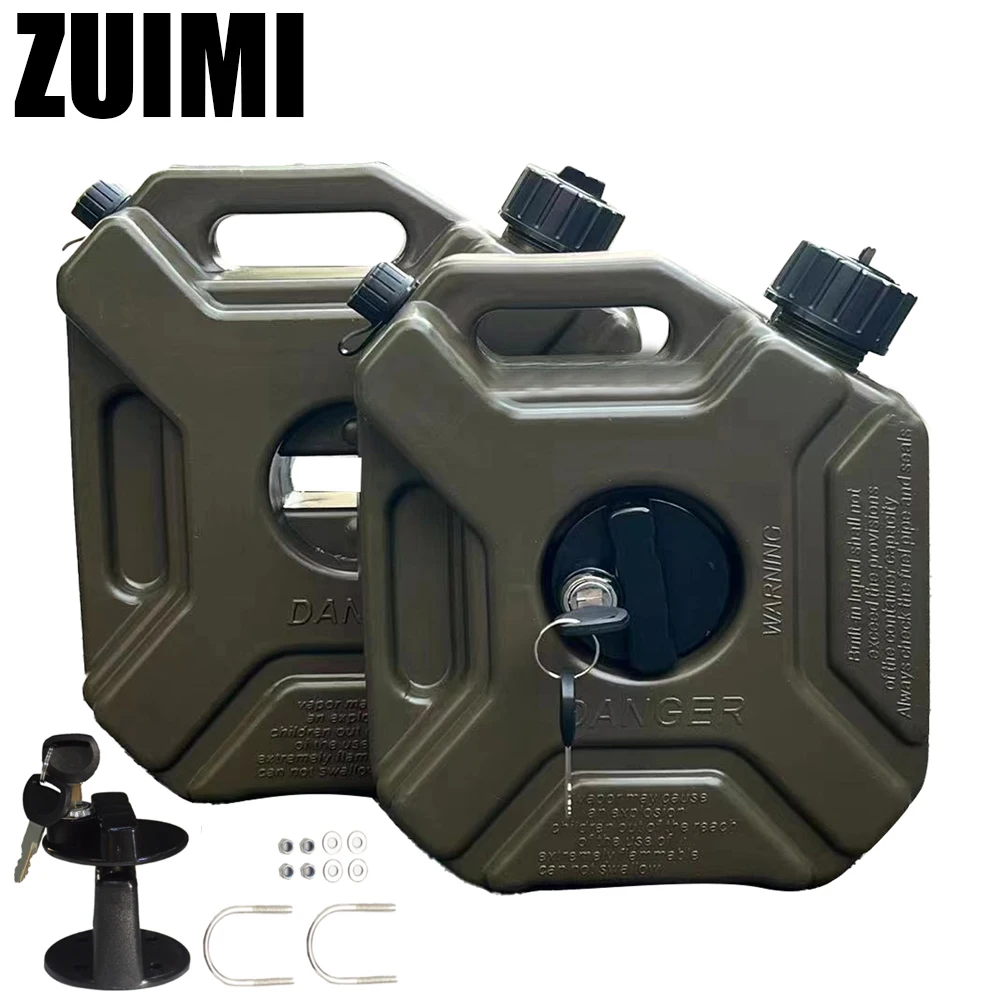 3/5l Green Fuel Tank Petrol Cans Car Jerry Can Mount Jerrycan Gas Can ...