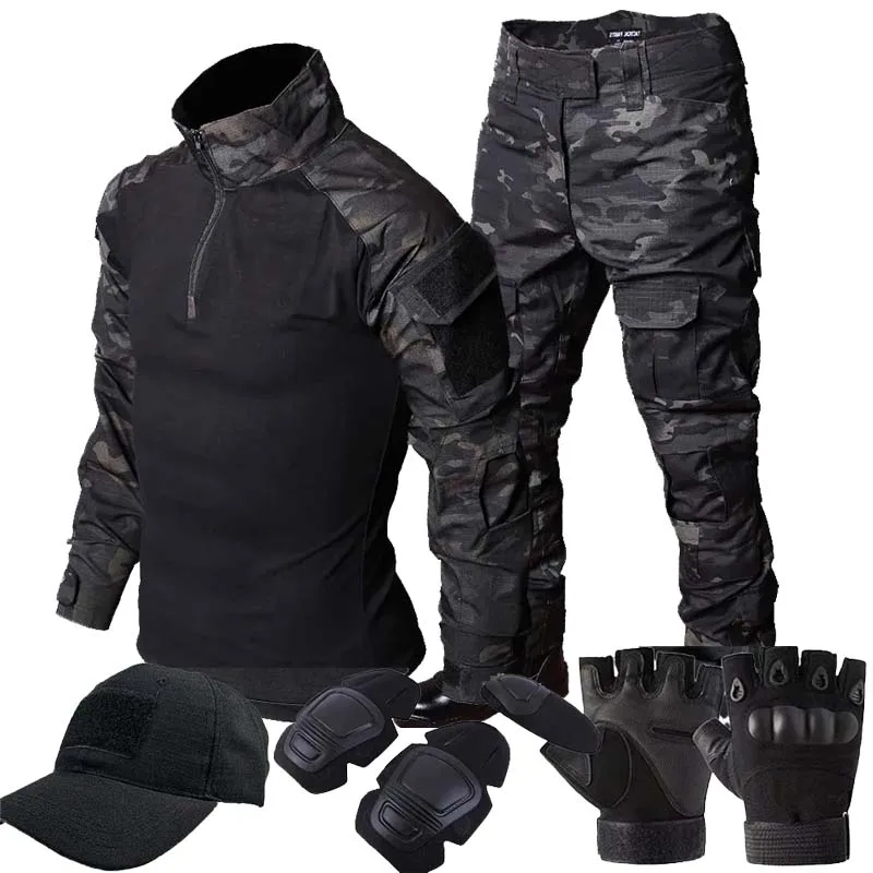 Tactical Uniform Milit Outdoor Camouflage Suit Combat Shirts Pants Men ...