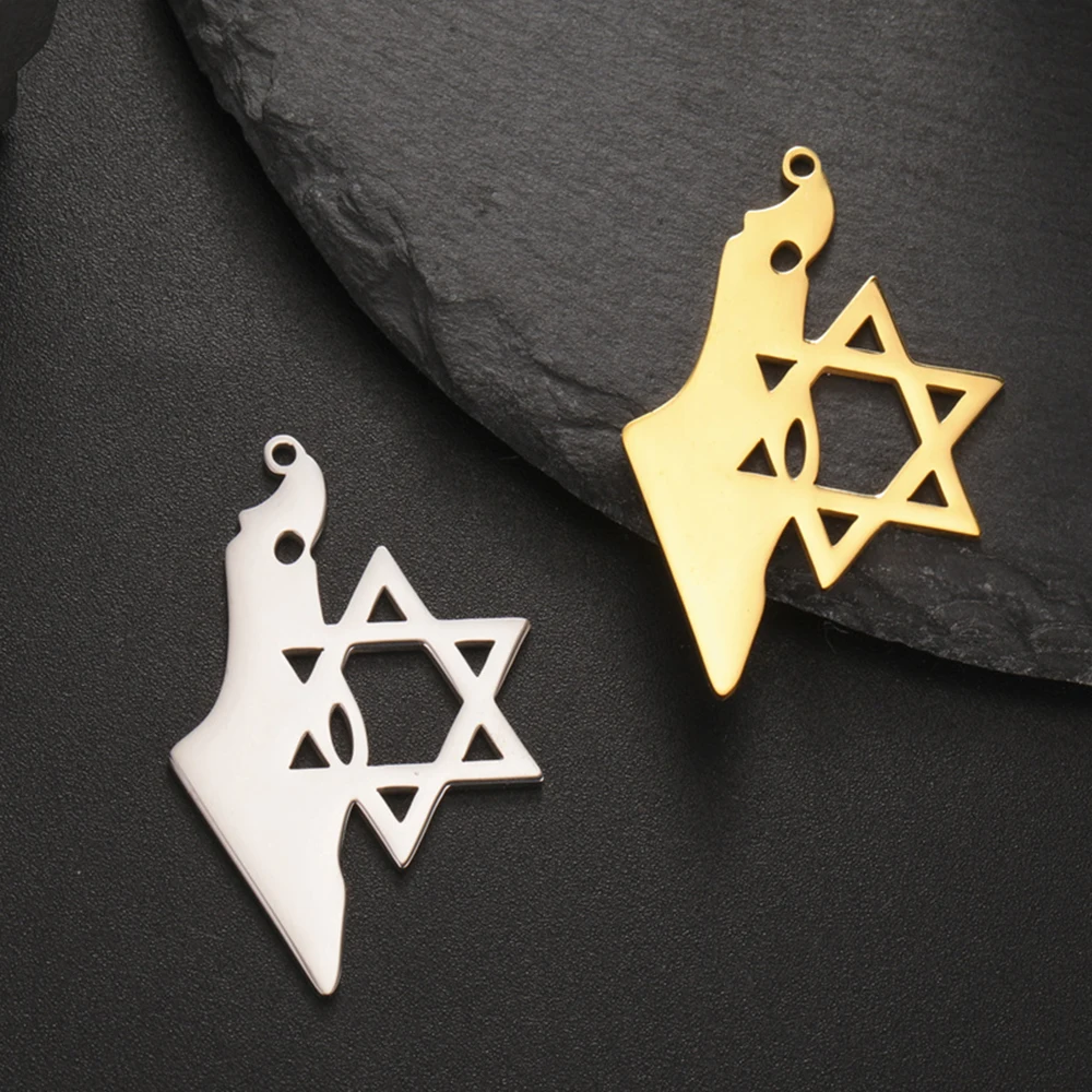 My Shape Israel Map Star Of David Charms Neacklace Bracelets ...