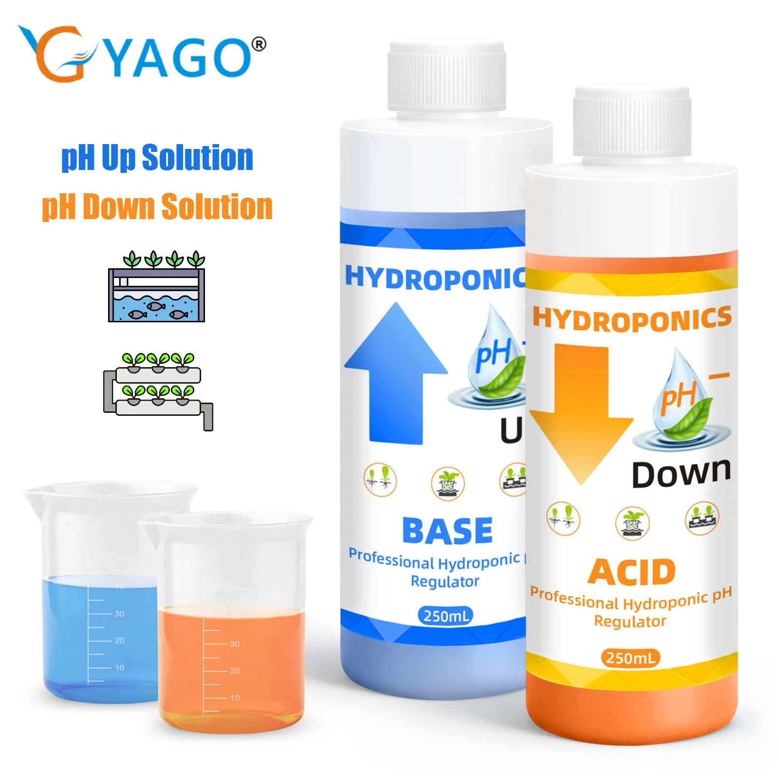 ph Down Up Solution Hydroponics pH Adjuster pH Regulator for Plants pH ...