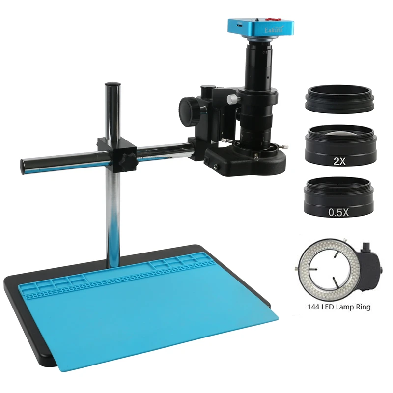 48MP 2K 1080P HDMI USB Video Microscope Camera 180X C Mount Parfocal ...