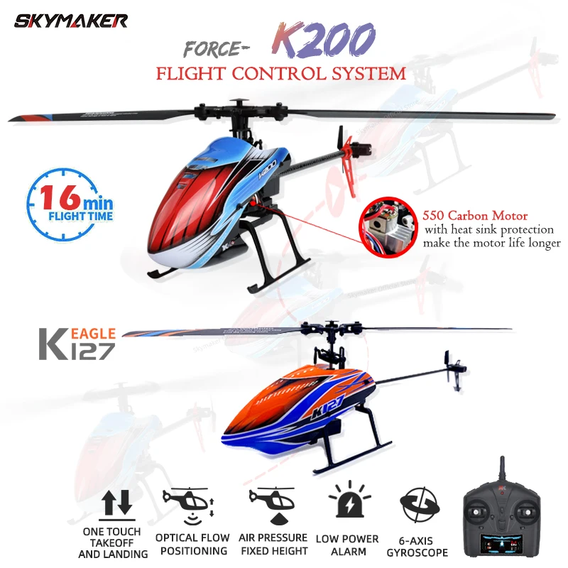 WLtoys – hélicoptère RC k200 K127 2.4Ghz 4CH 6-Aixs Gyroscope à hauteur fixe hélice à lame ...