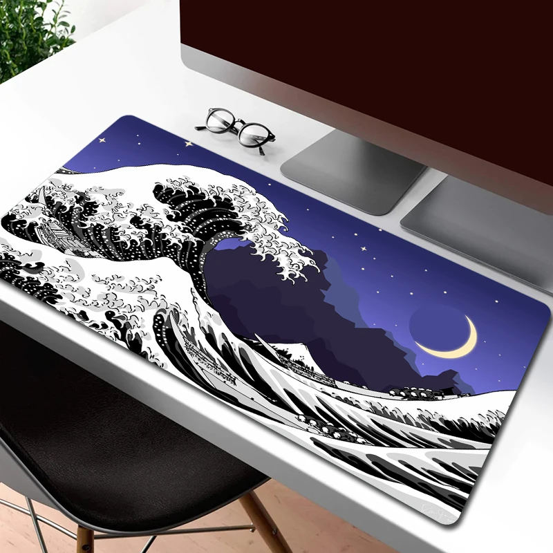 Large Mousepad Japanese Great Wave Off Gamer Non-Slip Large Computer ...