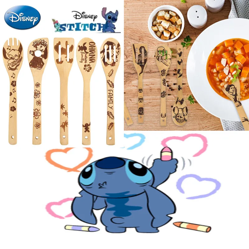 Disney-esp-tula-de-madera-de-Stitch-5-piezas-dibujos-animados-Winnie ...