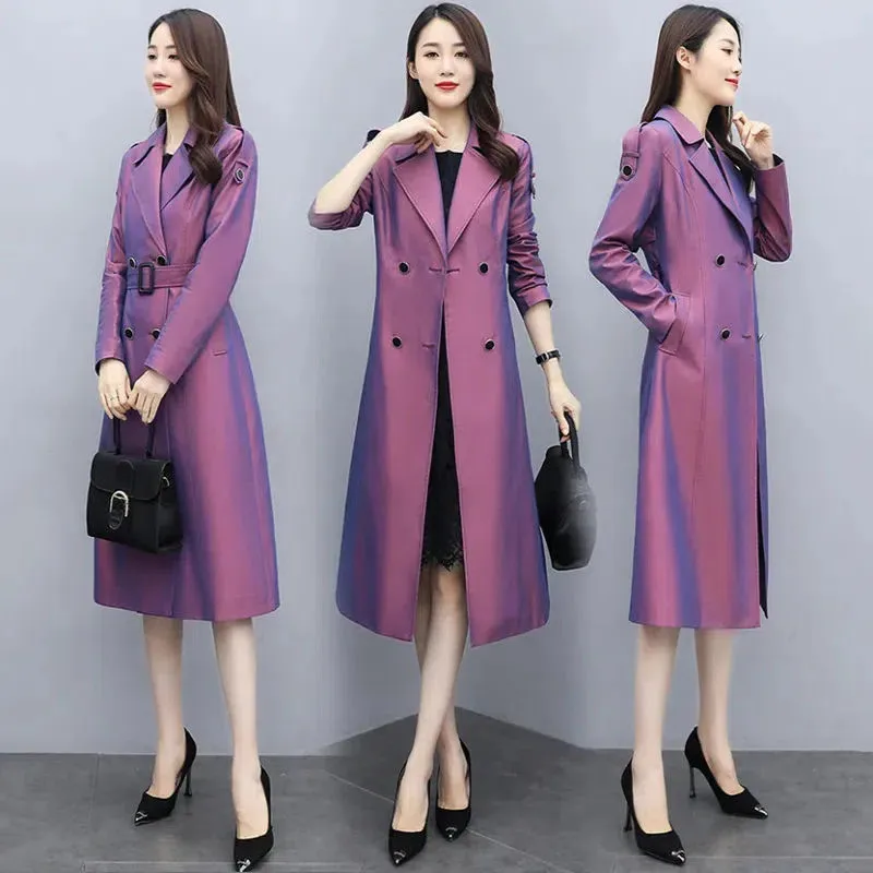 Purple Women's Windbreaker Coats 2023 Spring Autumn New Chameleon Chic ...