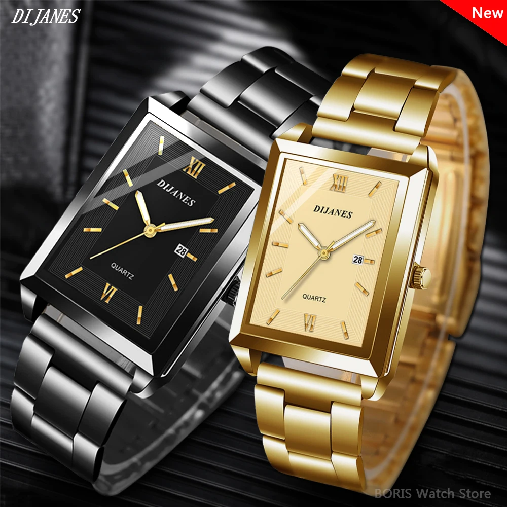 Stainless Steel Wristwatch Clock | Wristwatches Men Rectangle - Luxury ...