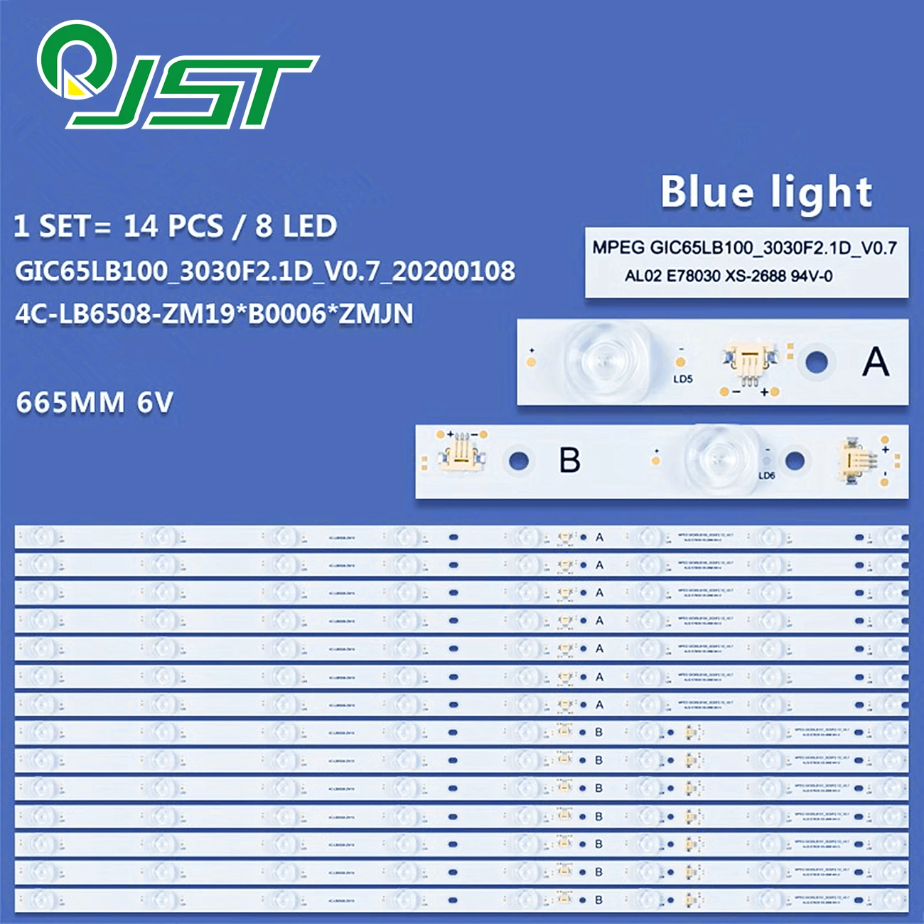 100% New 14pcs/Kit LED TV 65C715 65C78 65Q10 65Q7D 65N5 GIC65LB100 ...
