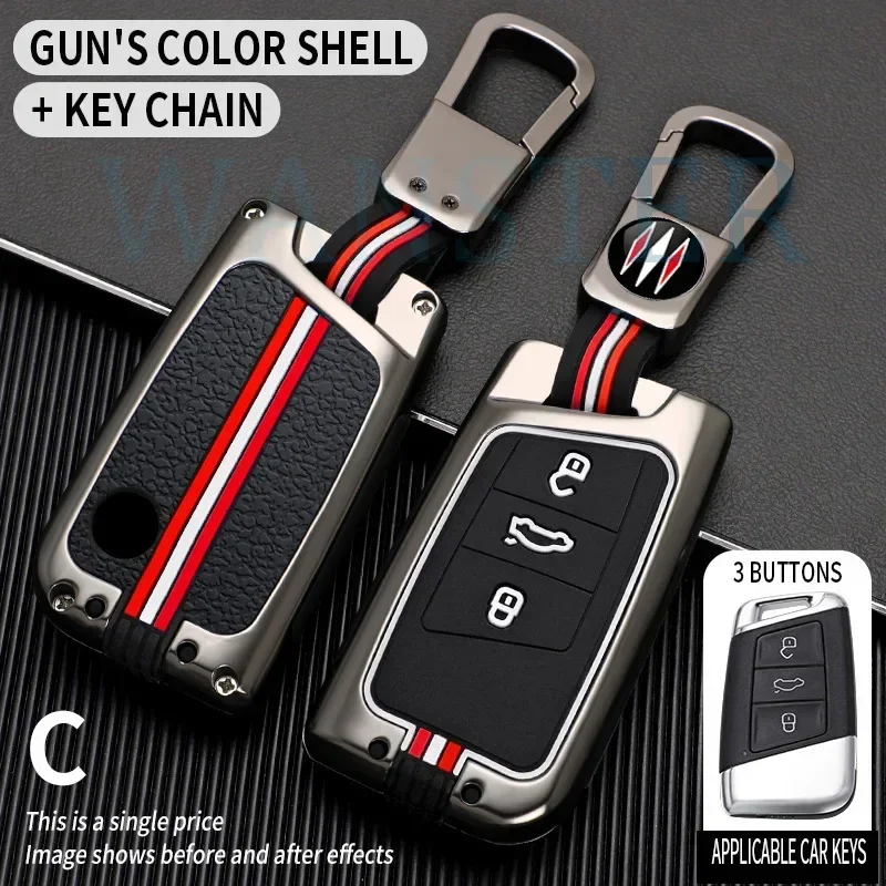 Metal-Car-Key-Cover-Fob-Case-Shell-for-Volkswagen-for-VW-Tiguan-MK2 ...