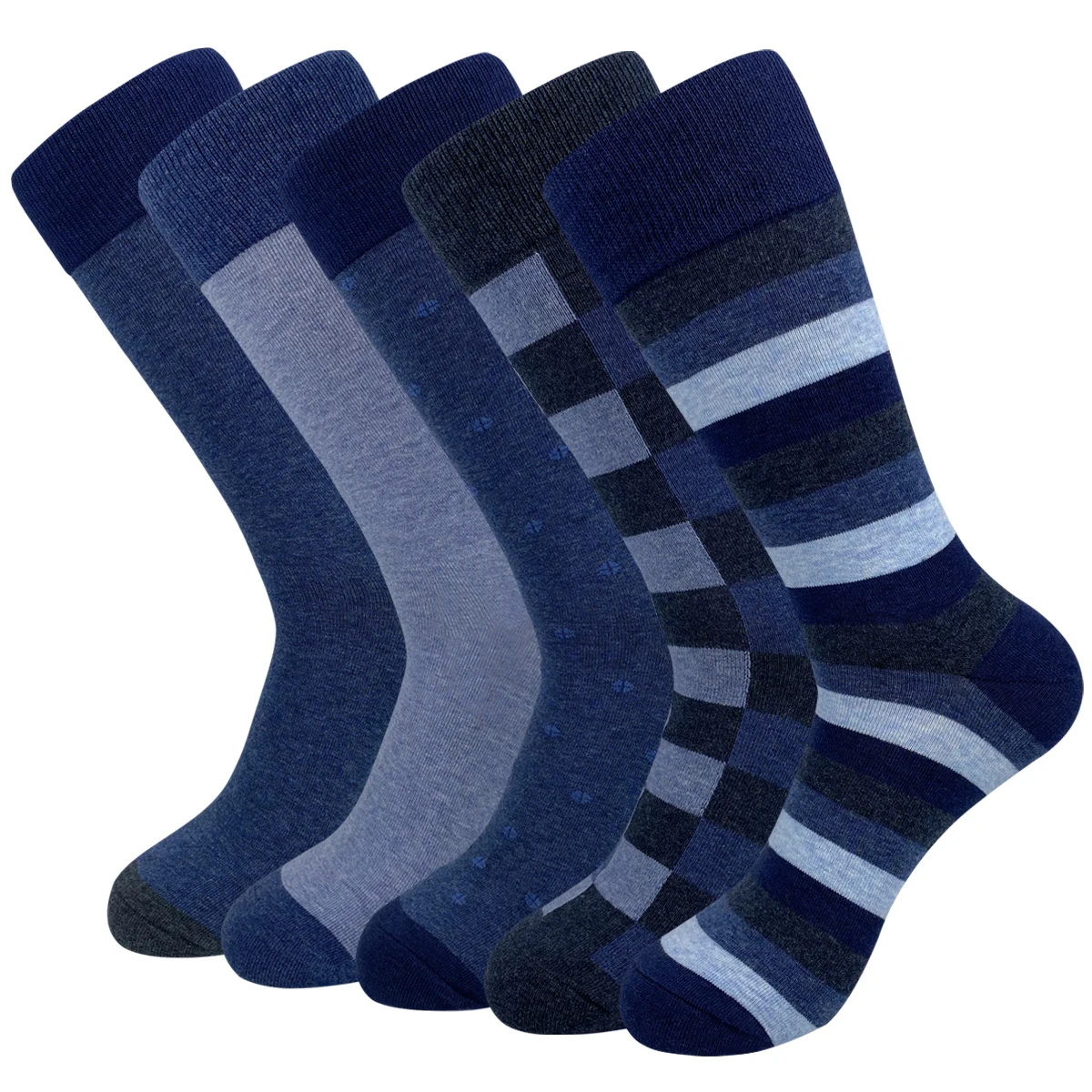 5-Pairs-Mens-Dress-Socks-stripe-Plus-Size-High-Quality-Combed-Cotton ...