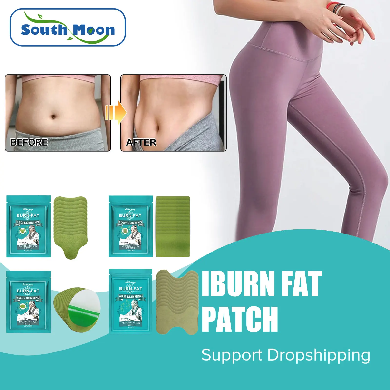 South-Moon-Fat-Burner-Patch-Reduce-Abdominal-Fat-Slim-Arm-Leg-Waist ...