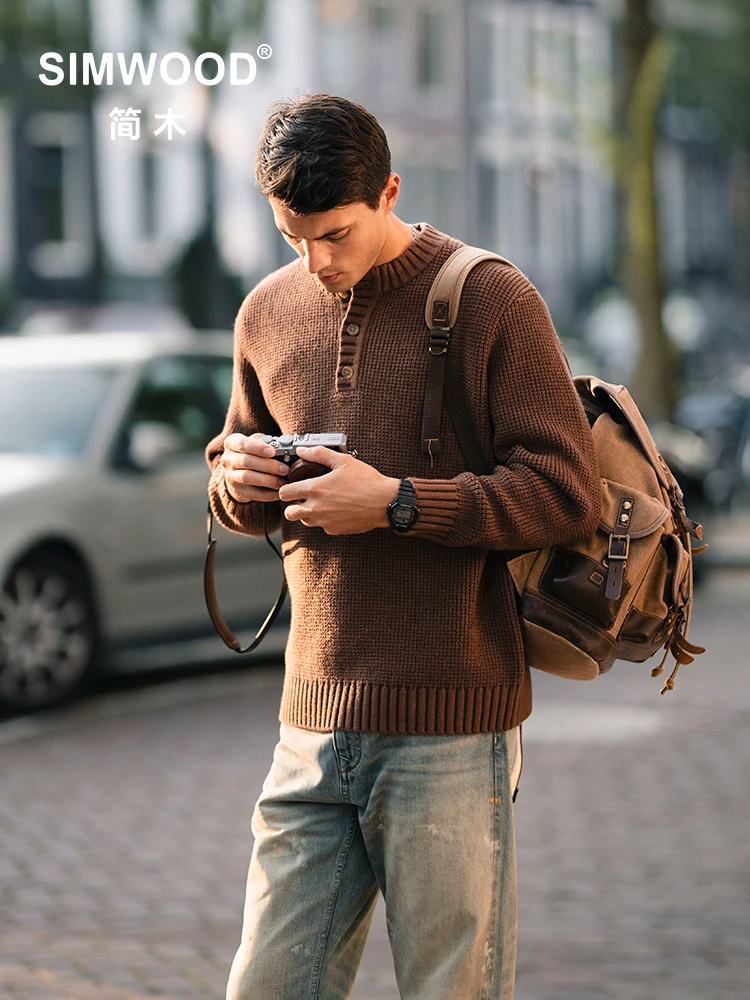 SIMWOOD-2024-Autumn-Winter-New-Regular-Fit-5-Gauge-Sweater-Men-Fashion ...