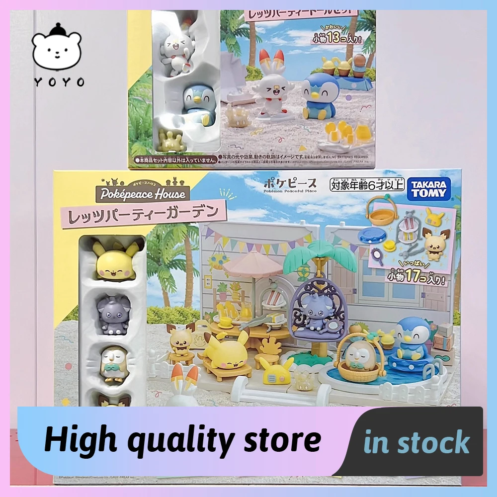 Pokemon Mini Cottage Party Garden Doll Cartoon Action Figure Model ...