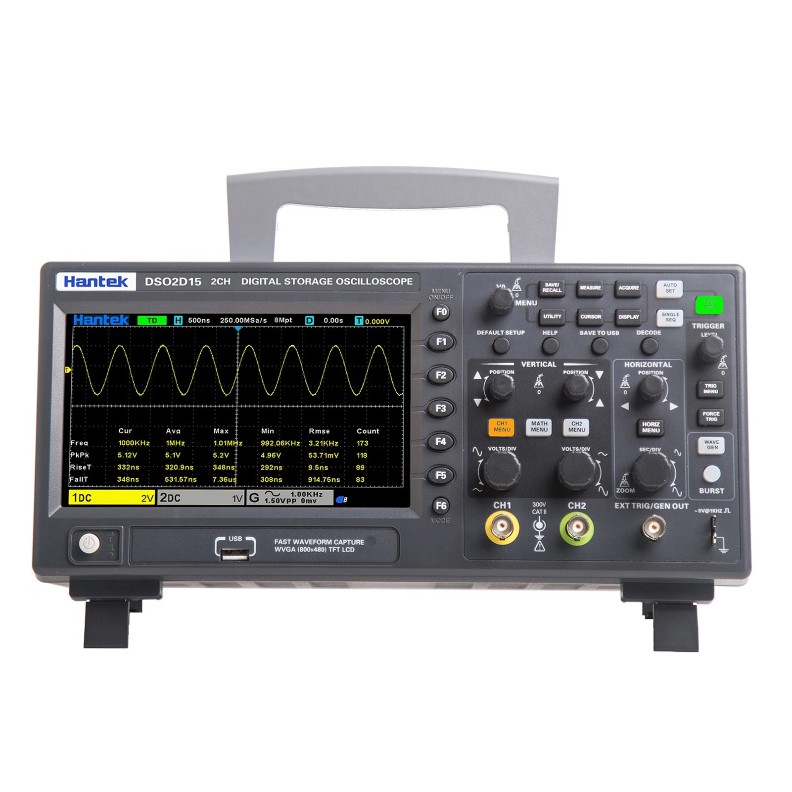 DSO2D15 Digital Oscilloscope Meter Desktop Oscillograph Oscillometer ...