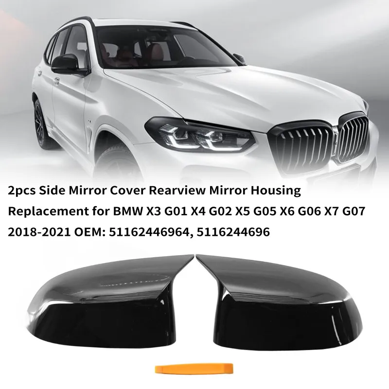 2pcs Side Mirror Cover Rearview Mirror Housing Replacement for BMW X3 ...