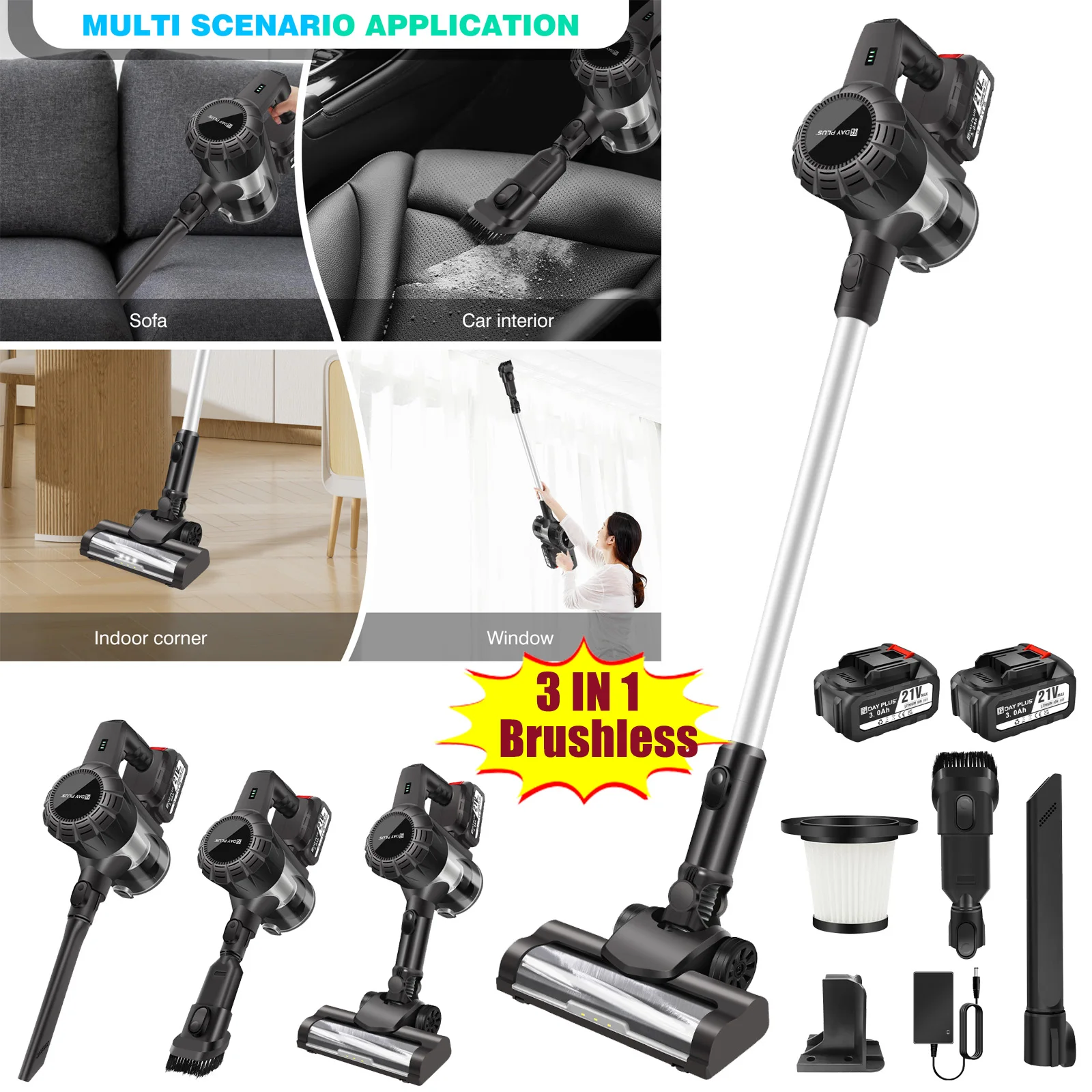 DayPlus-Cordless-Upright-Stick-Vacuum-Cleaner-3-In-1-Wireles-Handheld ...