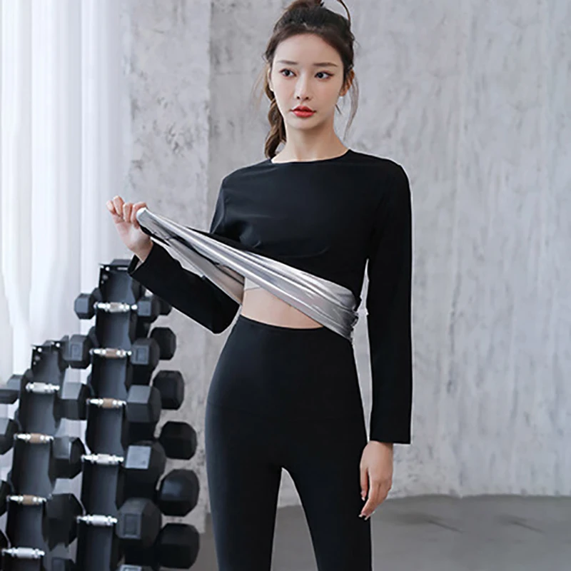 Summer-Autumn-Women-Gym-Clothing-Set-Shirt-And-Shorts-Sportswear ...