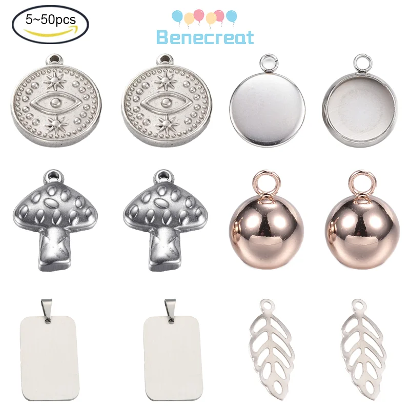 2-50pcs Stainless Steel Pendants Stainless Steel Color For Jewerly Diy ...