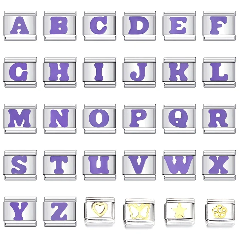 New-Youth-Style-Y2k-Titanium-Steel-Sexy-Purple-26-English-Letter-DIY ...