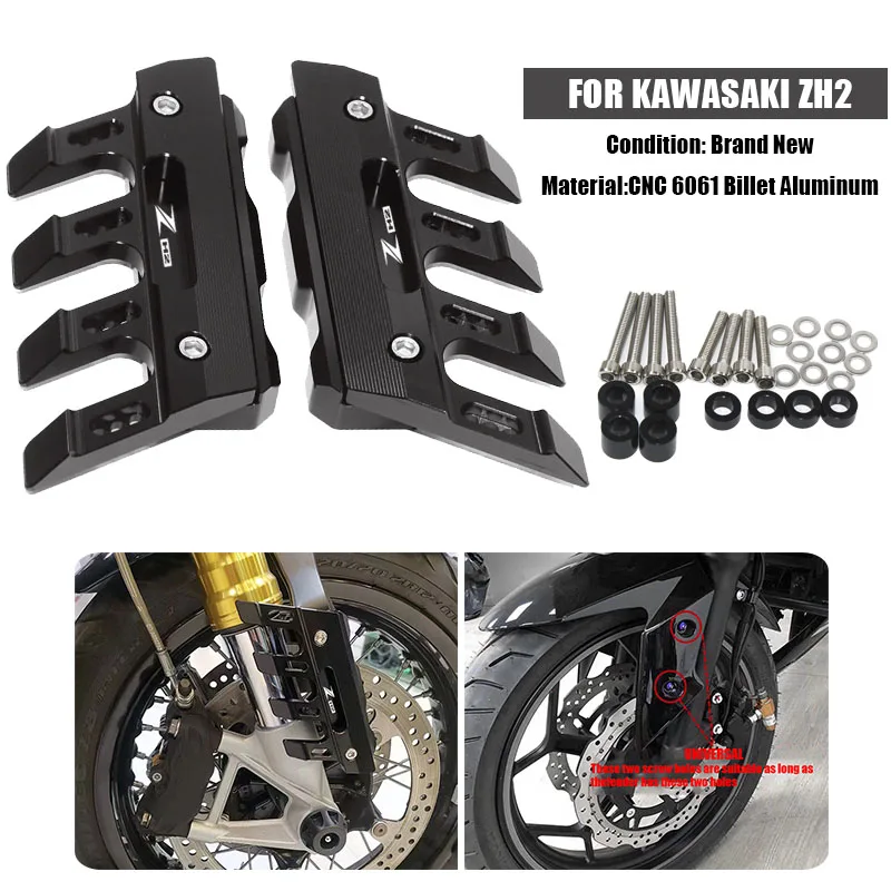 With-Logo-For-KAWASAKI-ZH2-Z-H2-Motorcycle-Front-Fork-Protector-Fender ...