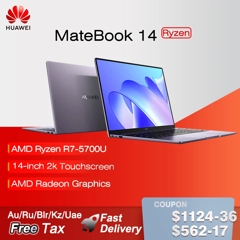 HUAWEI-ordenador-port-til-MateBook-14-Laptop-AMD-Ryzen-R5-5500U-R7 ...