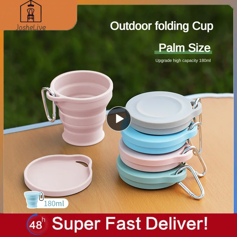 1-2PCS-180ML-Folding-Cup-Silicone-Mini-Retractable-Cup-Portable-Teacup ...