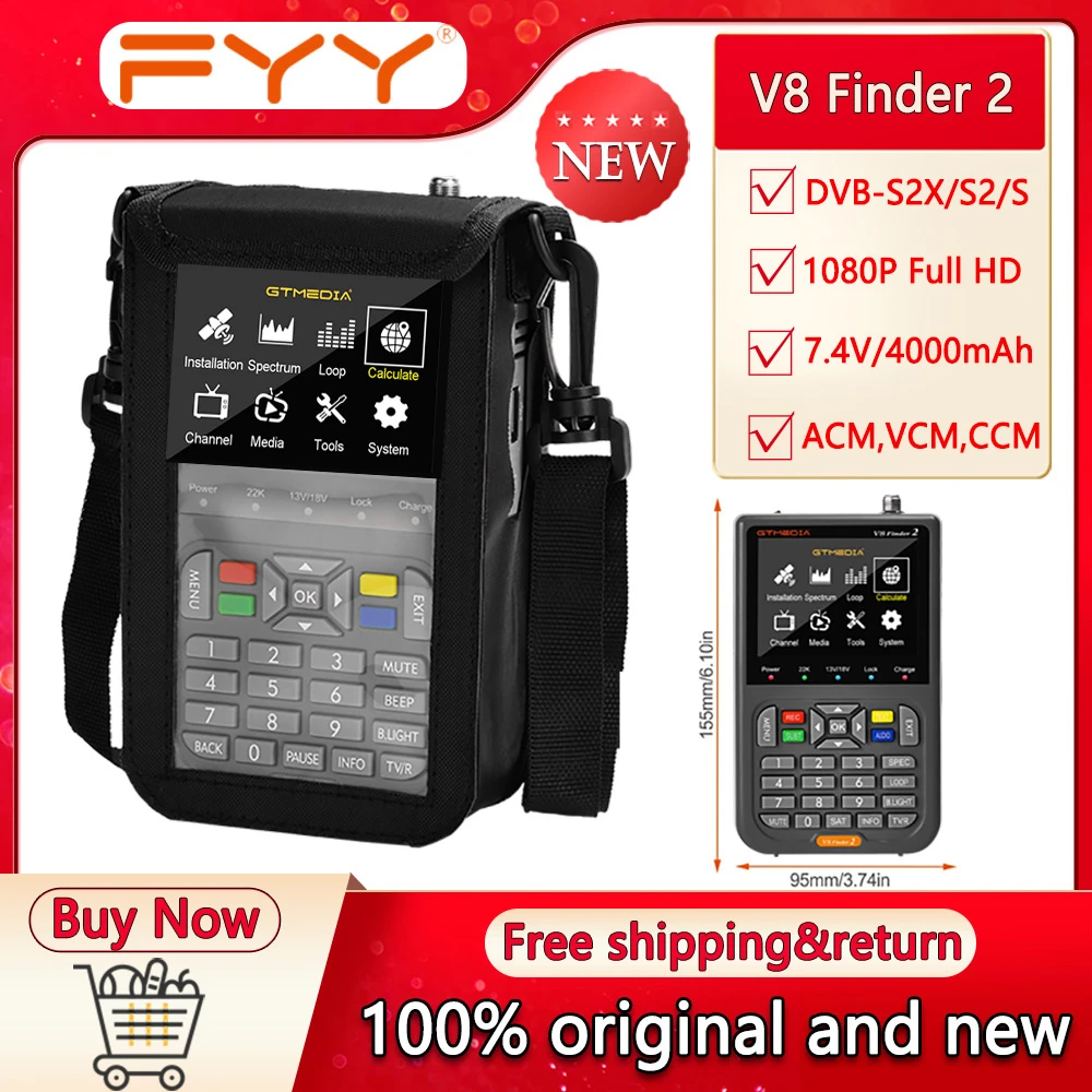 👍New GTMEDIA V8 Finder 2 SatFinder Digital Satellite Finder DVB-S/S2 ...