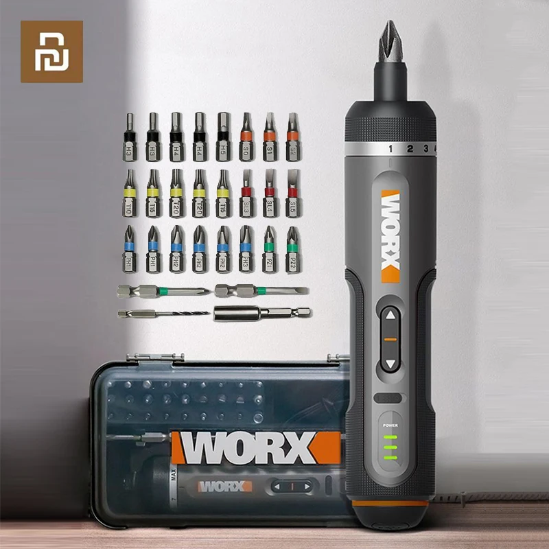 Xiaomi Worx 4V 미니 전기 스크루 드라이버 세트 WX242 스마트 무선 전기 스크루 드라이버, USB 충전식 30 ...