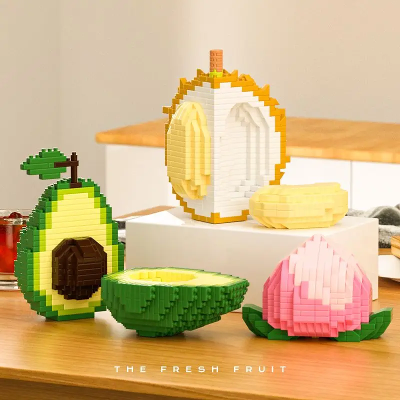 Fruit-building-blocks-Durian-Honey-peach-banana-avocado-DIY-toy-girl ...