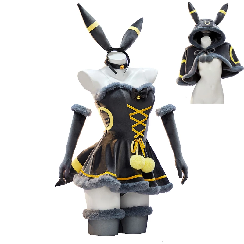 Anime Vaporeon Umbreon Sylveon Cosplay Costume Women Sexy Cloak Dress ...