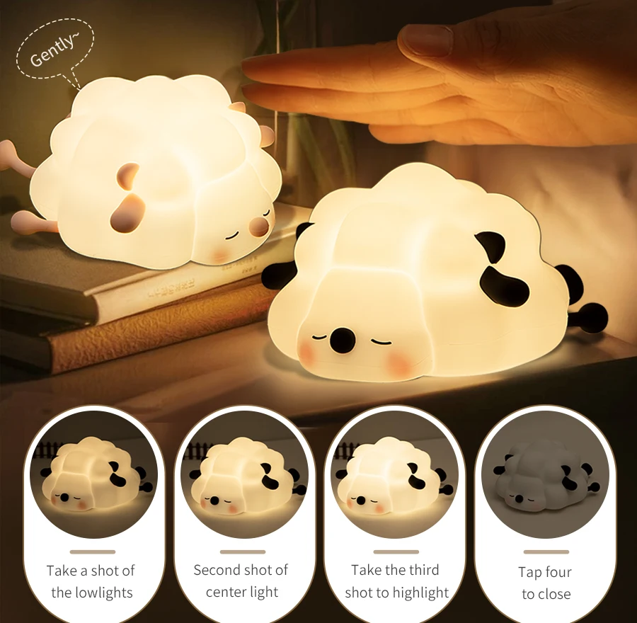 Little-Sheep-Silicone-Night-Light-3-level-Adjustable-Children-s ...
