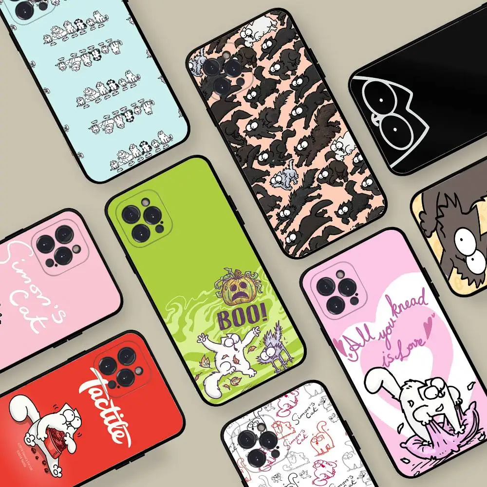 Cute S-Simons-Cat Phone Case For IPhone 17 16 15 14 13 12 Mini 11 Pro ...