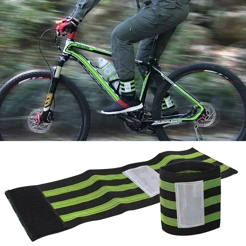 2Pc Bicycle Ankle Leg Strap Cycling Bike Safety Reflective Wrist Ankle ...