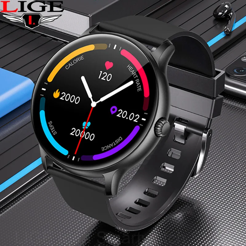 LIGE reloj inteligente con llamadas para hombre y mujer, accesorio de pulsera resistente al agua ...