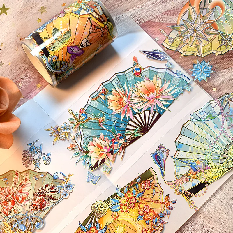 OOJIA-2m-PET-Tape-Washi-Masking-Tape-Kawaii-Flowers-Fan-Journal-Planner ...