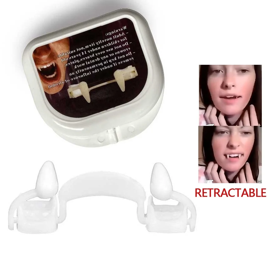 Halloween-Party-Decoration-Vampire-Fake-Teeth-Cosplay-Prank-Toy-Soft ...