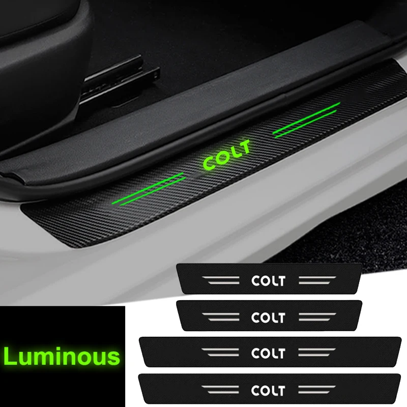 Carbon-Fiber-Styling-for-Mitsubishi-Colt-Logo-Car-Threshold-Stickers ...